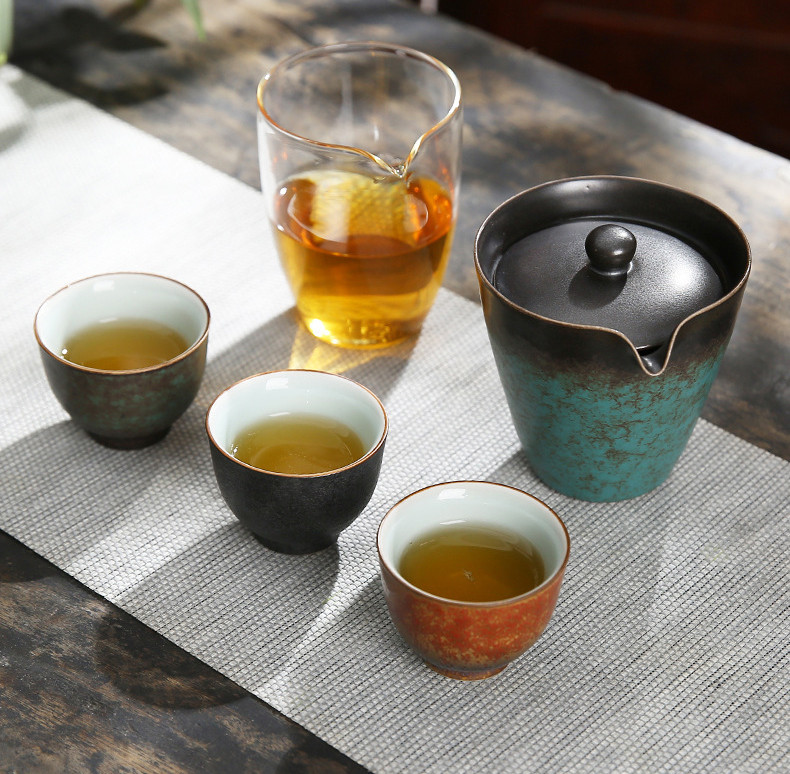 японски Eseceramic комплект за чай чайник Gaiwan с 3 чаши комплекти за