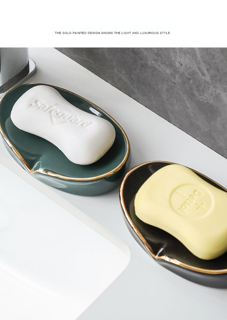 1pc 2022 Нова проста светла луксозна едноцветна креативна кутия за сапун Домакинска керамична