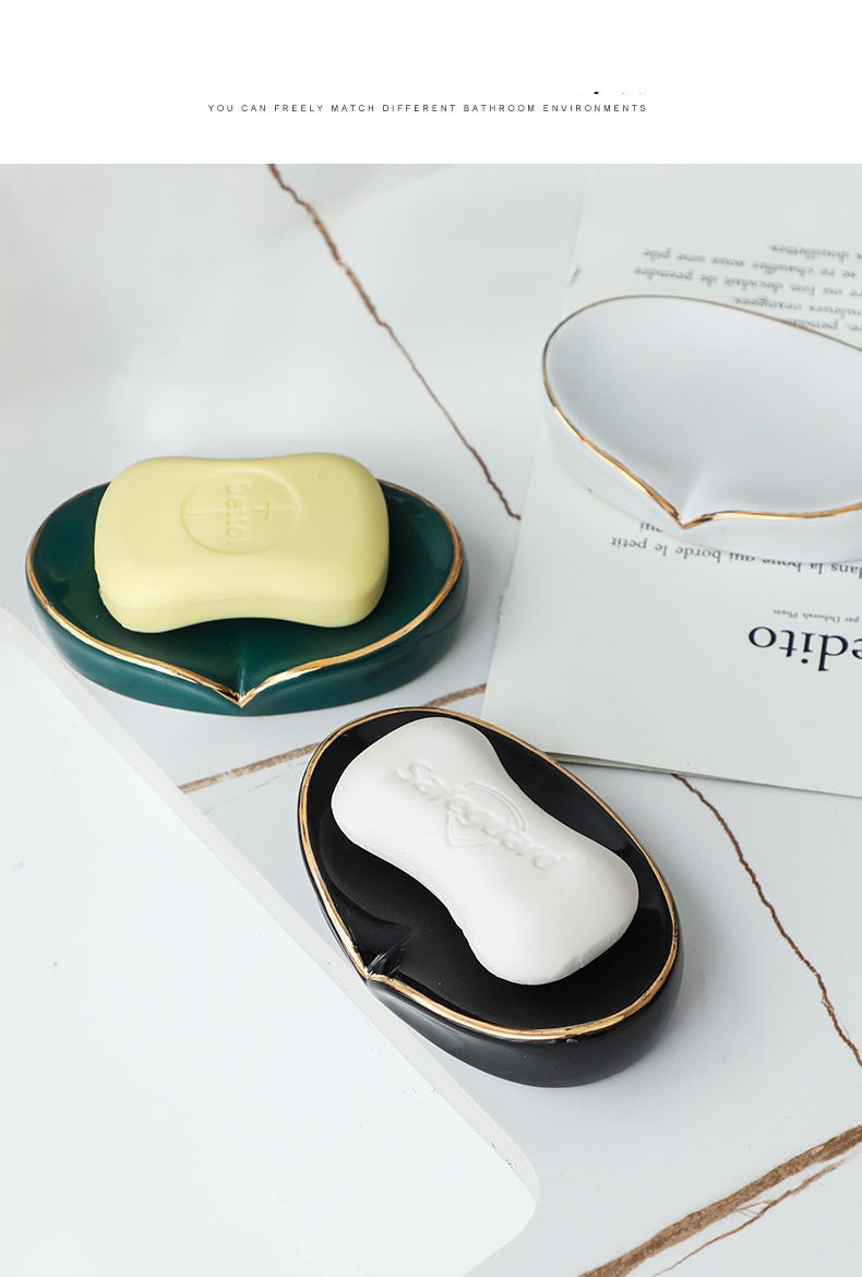 1pc 2022 Нова проста светла луксозна едноцветна креативна кутия за сапун Домакинска керамична