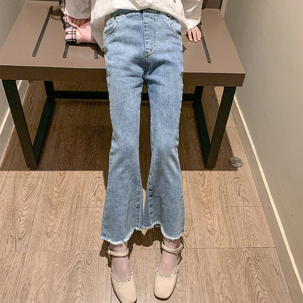 Badu Bg Модерни детски дънки със скъсани мотиви за момичета Badu Bg