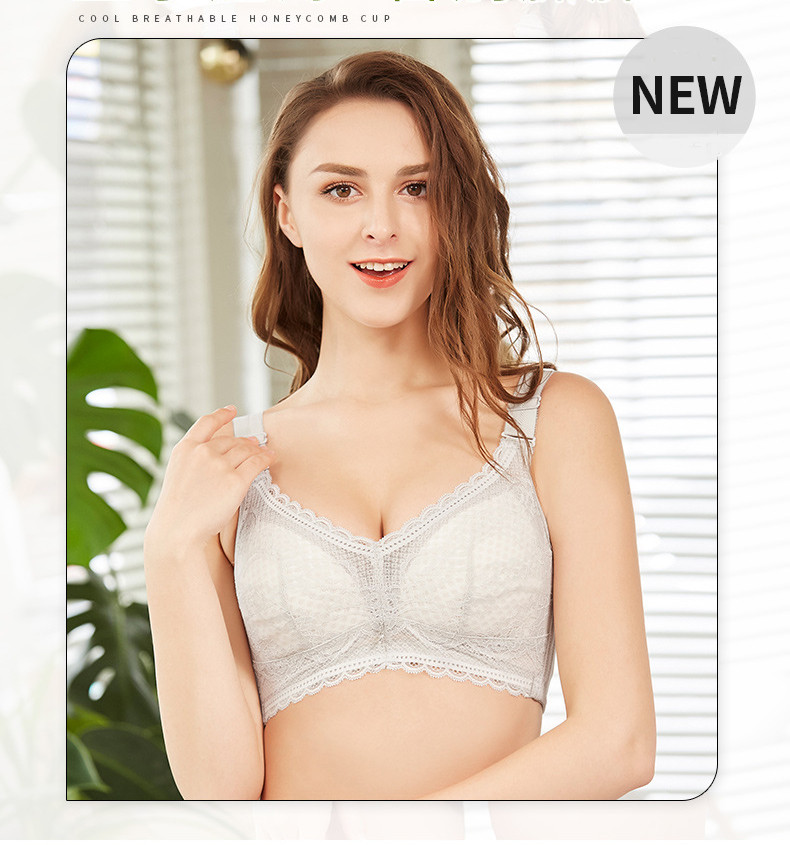 Badu.bg Дантелен тънък безшевен сутиен без стоманен пръстен, секси сутиен за събиране ...