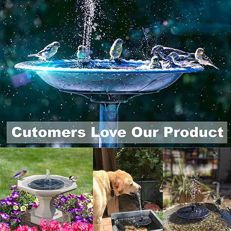 Badu.gr Solar Waterfall Fountain Floating Water Bird Bath Fountain Mini ...