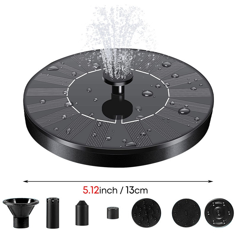 Badu.gr Solar Waterfall Fountain Floating Water Bird Bath Fountain Mini ...