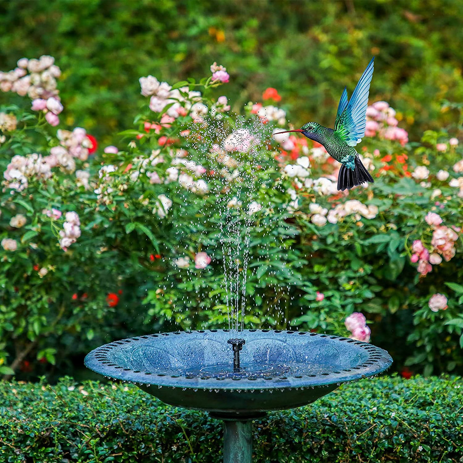 Badu.gr Solar Waterfall Fountain Floating Water Bird Bath Fountain Mini ...