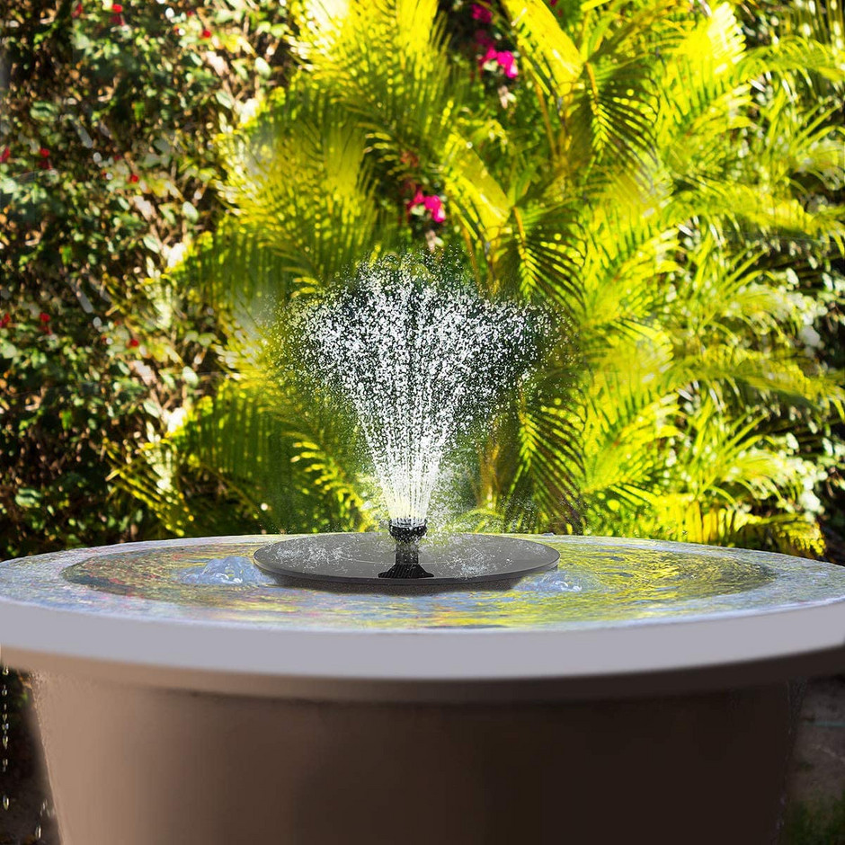 Badu.gr Solar Waterfall Fountain Floating Water Bird Bath Fountain Mini ...