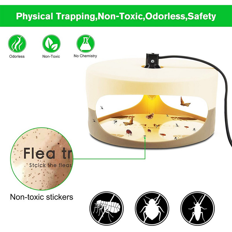 Badu Bg 5 10 бр Стикер за капан за бълхи Кръгли резервни лепкави лепилни подложки Еднократни