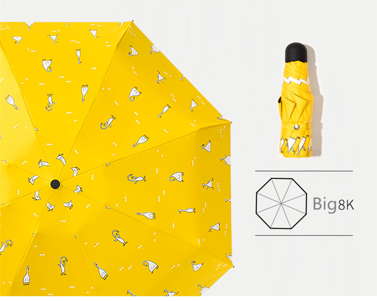 Badu Bg Моден автоматичен дамски чадър Ветроустойчив Водоустойчив Три сгъваеми алуминиеви чадъра