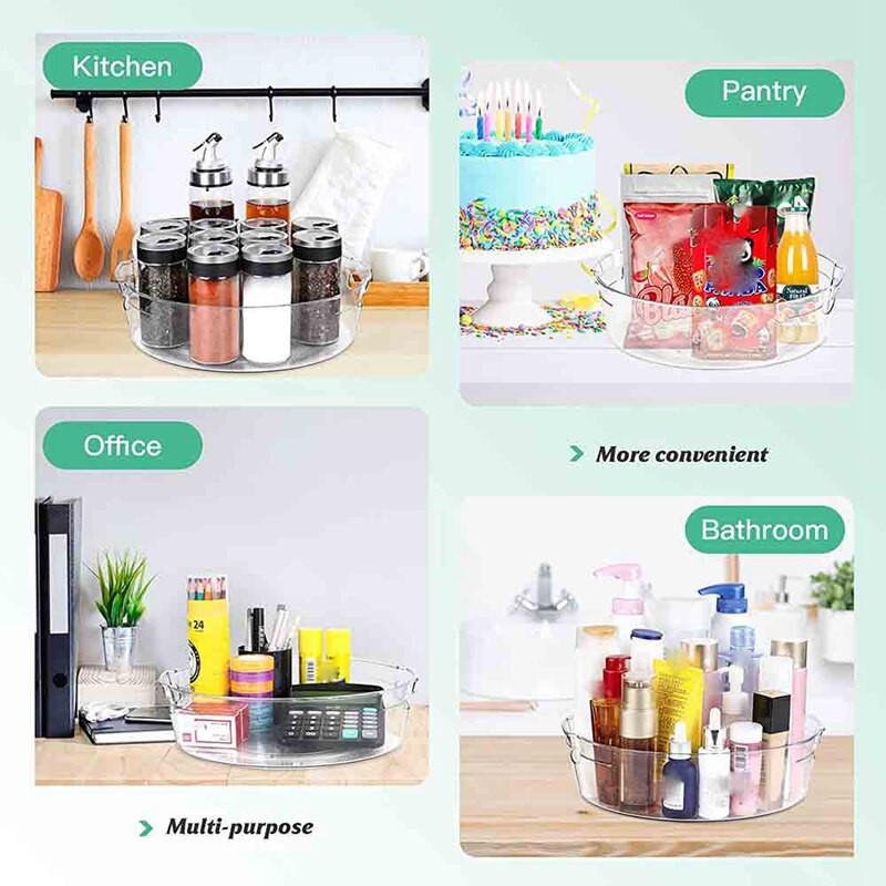 Badu Bg Органайзер Lazy Susan 11 инчов грамофон Lazy Susan 2 пакета за шкаф нехлъзгаща се на