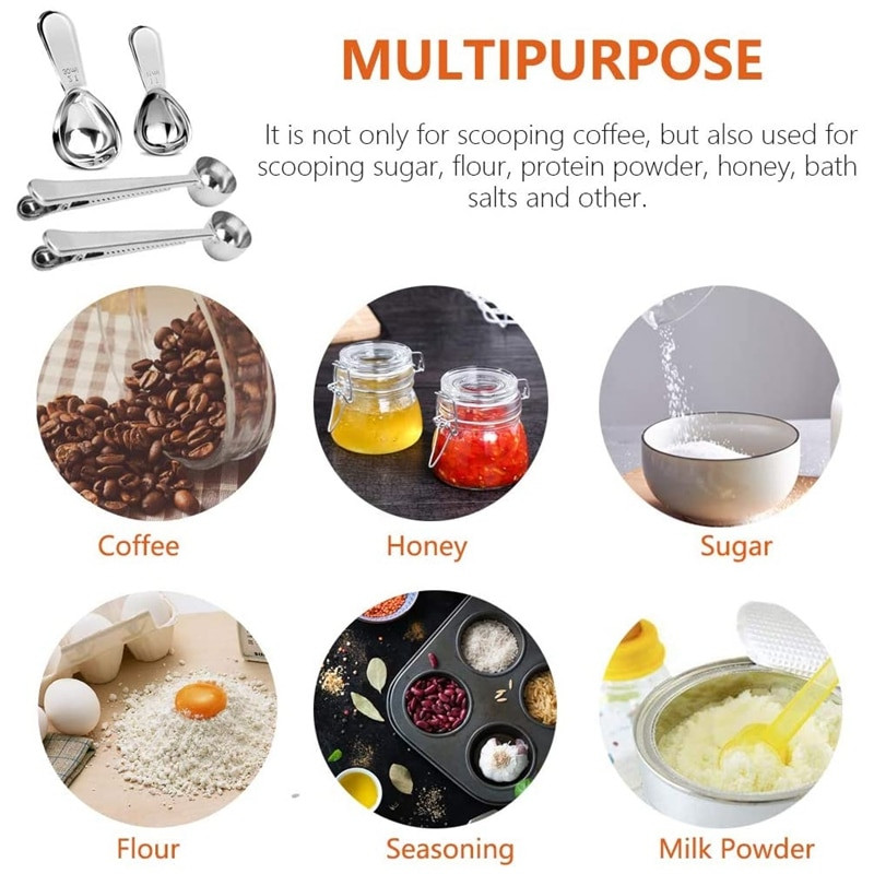 Badu Bg Гореща разпродажба Комплект лъжици за кафе от неръждаема стомана Мерителна лъжица с