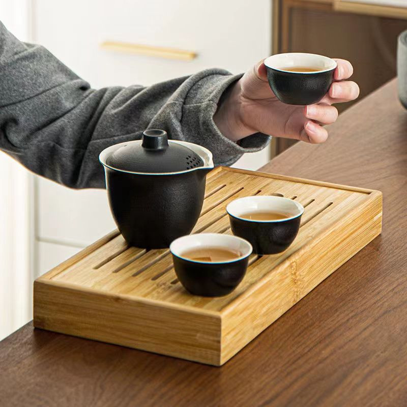 Badu Bg Комплект за чай Ceramics Travel Tea включва 1 тенджера 3 чаши