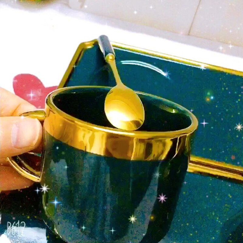 Baduglobal.ro Set cești de cafea de lux verde nordic ceașcă de cafea ...