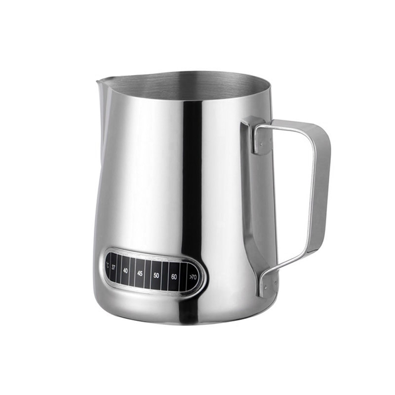 Badu Bg Кана за разпенване на кафе от неръждаема стомана с вграден термометър или везна Еспресо