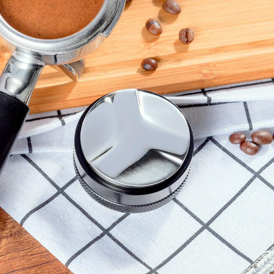 58 мм разпределител за кафе и тампер нивелир за кафе от неръждаема стомана Двойна глава за