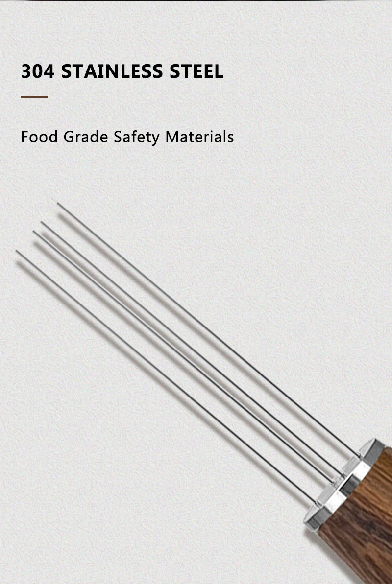 Игла за разпределение на кафе 304 Бъркалка за кафе Разпределение Нивелатор Тип игла с дървена