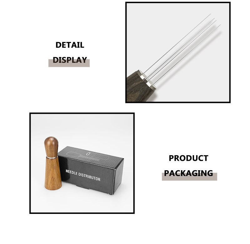 Игла за разпределение на кафе 304 Бъркалка за кафе Разпределение Нивелатор Тип игла с дървена
