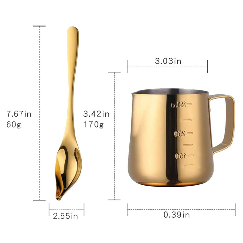 Badu Bg Кана за чаша за разпенване на кафе от неръждаема стомана с везна за кафе лате Art Кани