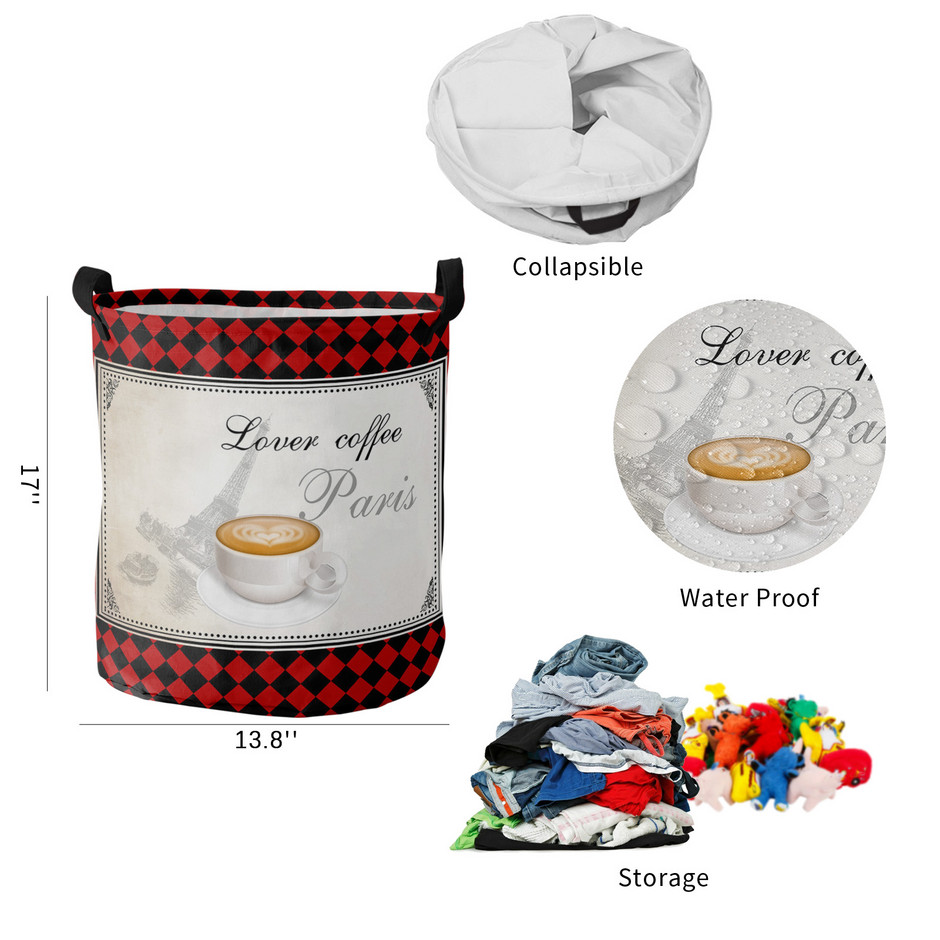 Badu Bg Карикатура Динозавър Кошница за мръсно пране Сгъваема кръгла водоустойчива кошница за