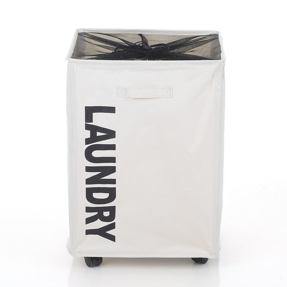 Badu Bg Сгъваема платнена кошница за пране от Оксфорд голяма кошница мрежест шнур кошница за