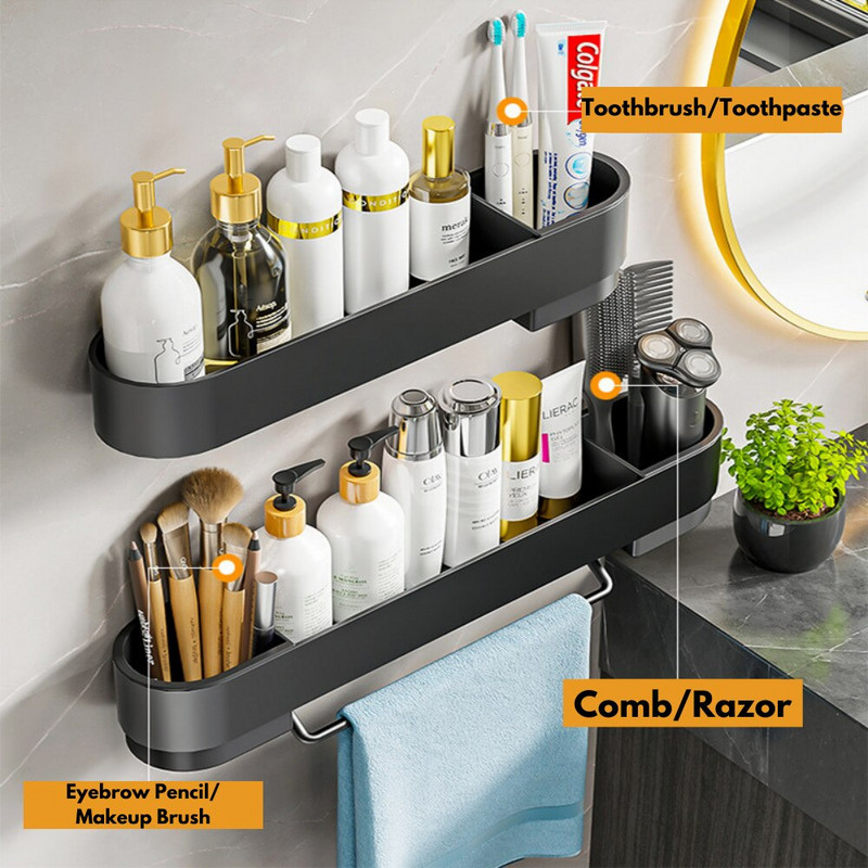 Badu Bg Рафт за баня Ъглови рафтове без пробиване Козметичен шампоан Душ Стойка за съхранение