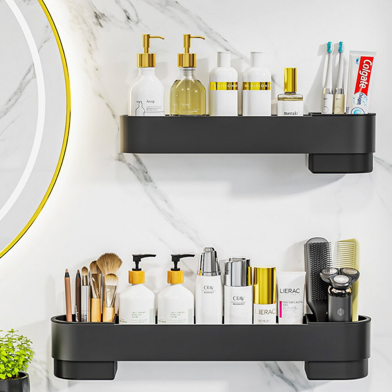 Badu Bg Рафт за баня Ъглови рафтове без пробиване Козметичен шампоан Душ Стойка за съхранение