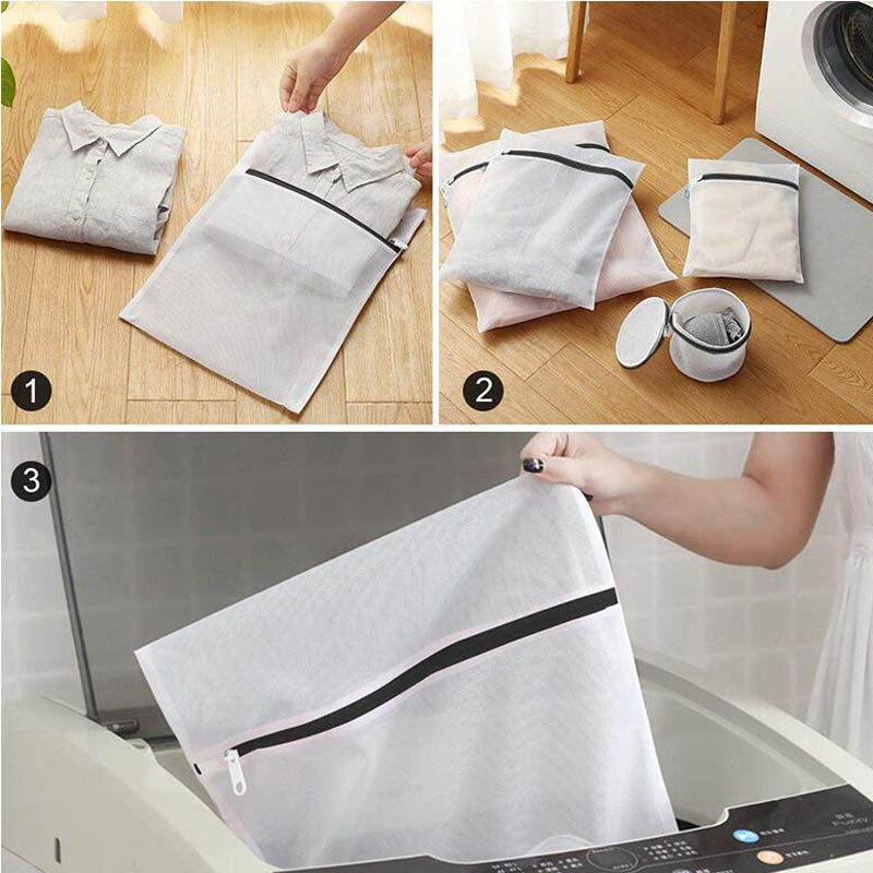 Badu Bg 7 бр Мрежеста чанта за съхранение с цип Чанти за пране Пътни сгъваеми торби за пране на