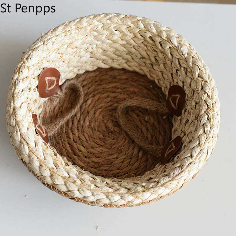 Badu Bg Бамбукова морска трева Кошници за съхранение Плетена кошница Растение в скандинавски