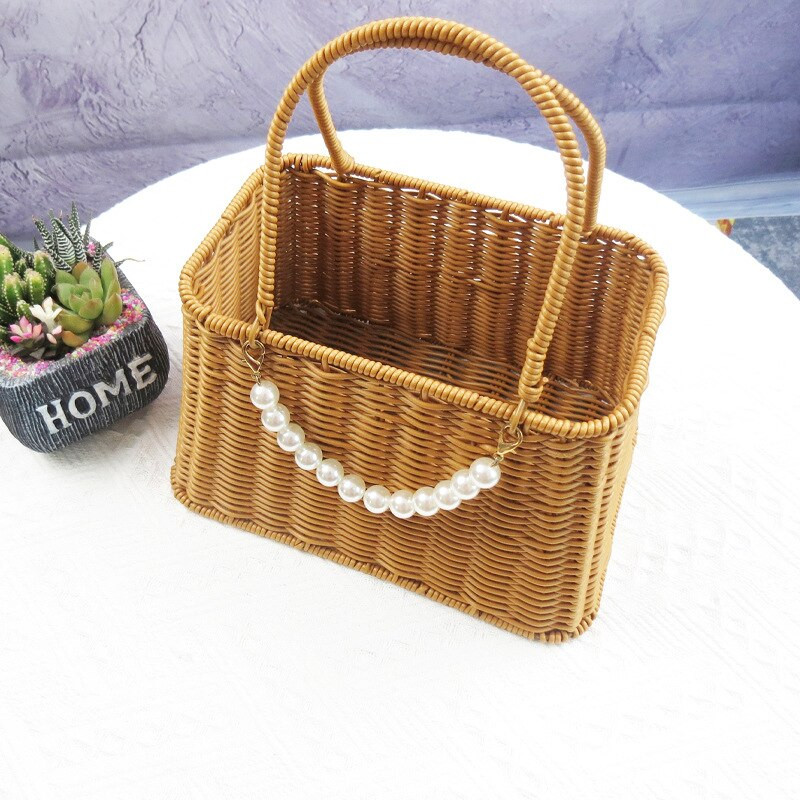 Ратанова преносима кутия за подаръци Тъкане Кутия за подаръци за спътник за рожден ден Празна