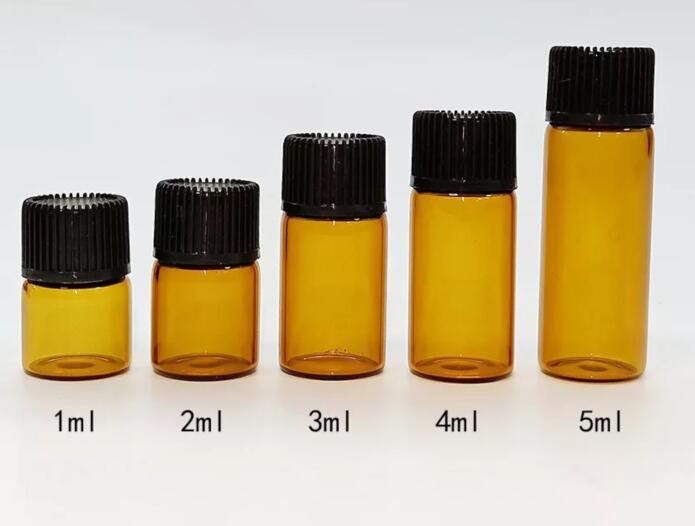 Badu Bg 15pcs 4ml мини кехлибарена стъклена бутилка празна за бутилка с етерично масло