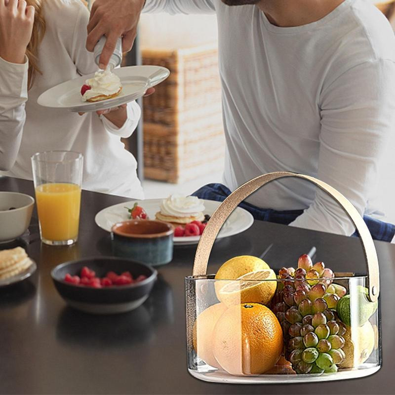 Badu Bg Прозрачна кофа за лед Преносими купи за сервиране на плодове за закуски Купа за събиране