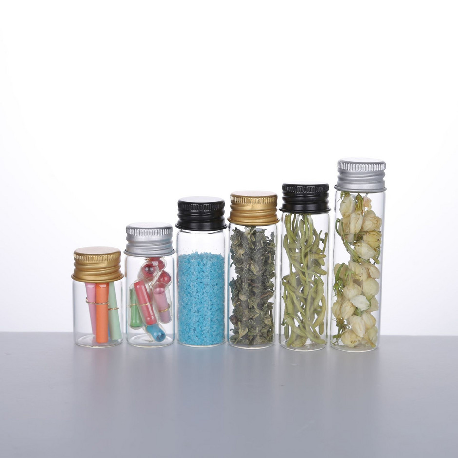 Badu Bg 5 бр 5 6 8 10 12 15 20 25 35 мл малки стъклени бутилки с 3 цветни алуминиеви капачки