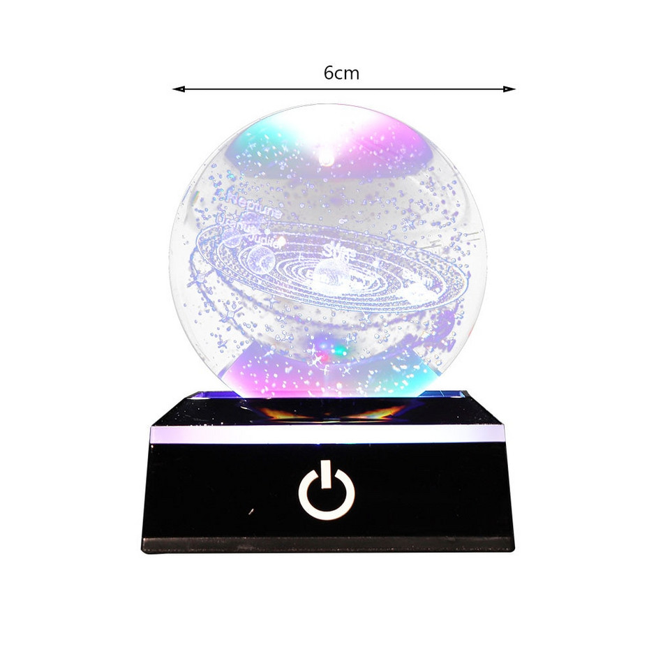 Badu.bg 3D кристална слънчева система Стъклена топка Планета Глобус Слънчева система Вселена ...