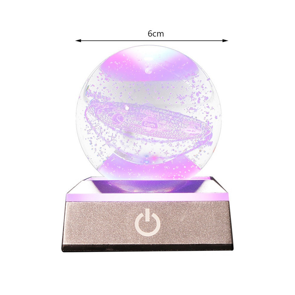 Badu.bg 3D кристална слънчева система Стъклена топка Планета Глобус Слънчева система Вселена ...