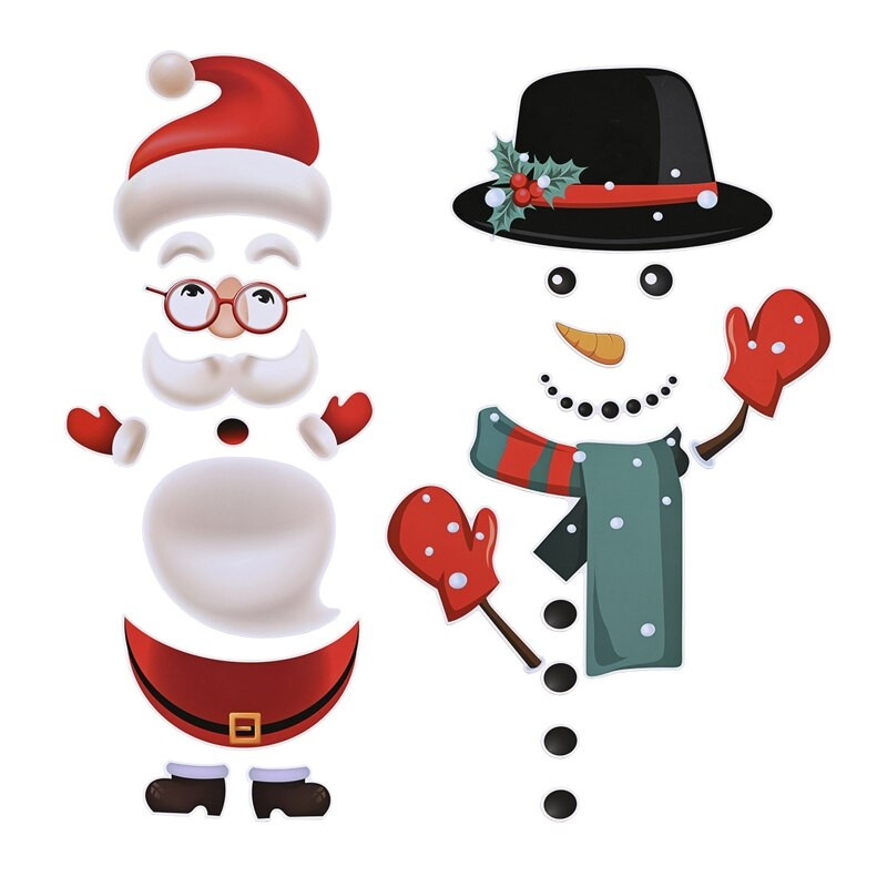 Badu Bg Коледен анимационен магнитен стикер за хладилник Декорация на стикер на Дядо Коледа