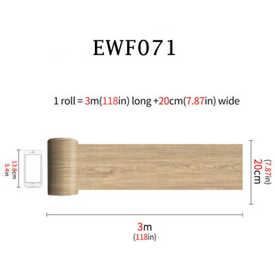 Autocolant pentru podea de 20 cm x 3 m, impermeabil, PVC, vinil, lemn ...