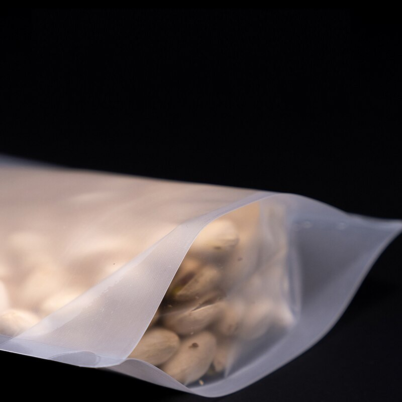 Затваряща се пластмасова торбичка за съхранение с цип прозрачна матирана торбичка за чай и ядки