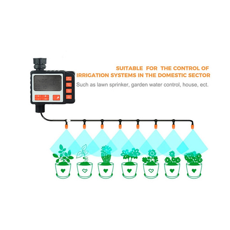 Badu Bg Автоматичен таймер за поливане Интелигентен голям екран Цифров дисплей Инструмент за