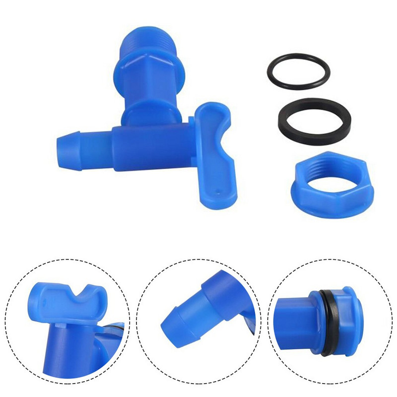 Badu Bg Пластмасов кран за вода и гайка за смяна на варел за дъжд Черен син Кран за домашно