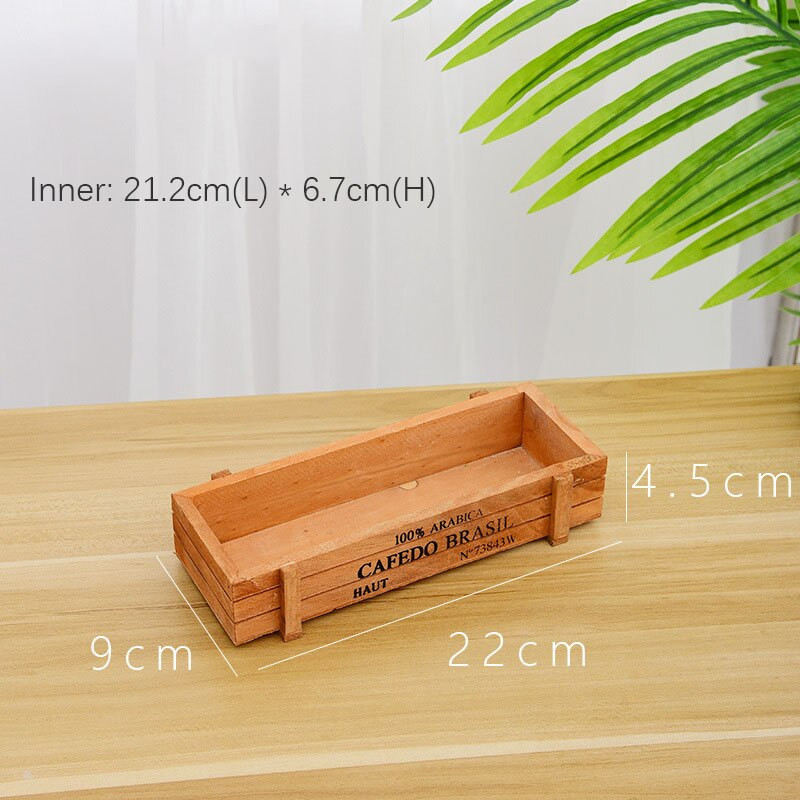 Badu Bg Винтидж дървени кутии за занаяти Саксия за цветя Сукулентна дървена саксия Антична