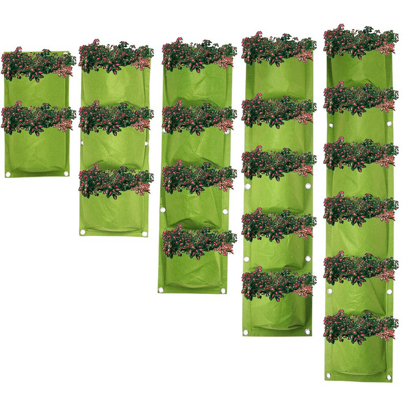 Badu Bg 1 6 джоба Вертикални зелени чанти за отглеждане Монтирани на стена Висящи саксии за