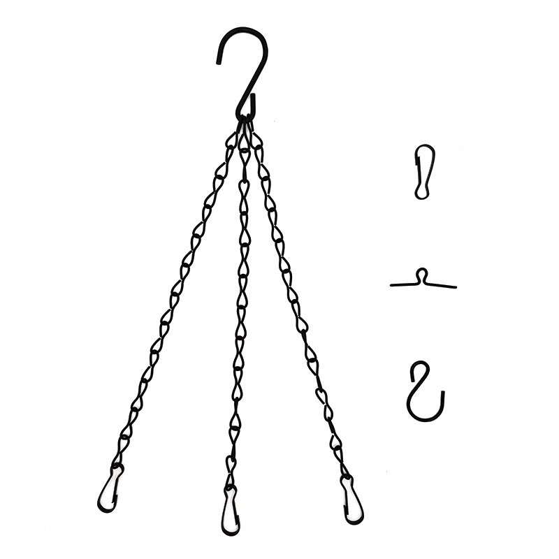 Badu Bg Кука за саксия с двойна глава Висяща верига Поставка за кошница 50 см Външен фенер