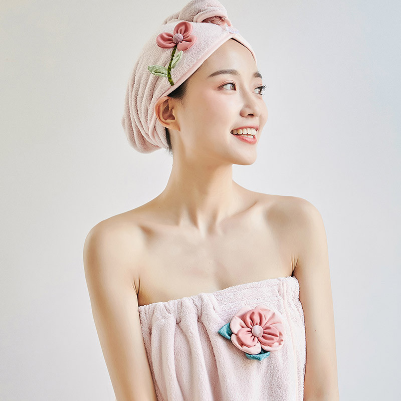 Badu.bg Дамски кърпи с цветя Микрофибърна кърпа за баня Бързосъхнеща кърпа за коса Хавлии за ...