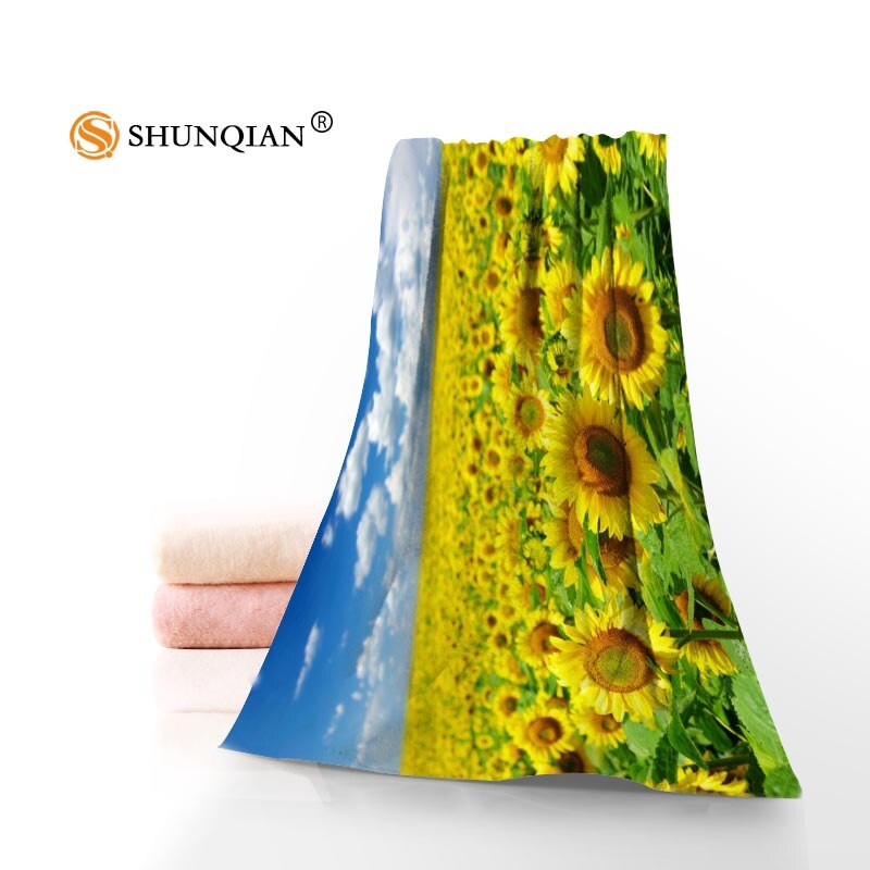 Нова персонализирана кърпа с принт на слънчоглед Памучни кърпи за лице баня Микрофибърна тъкан