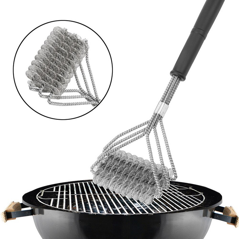Badu Bg Четка за почистване на барбекю Bbq Cleaner Инструменти за готвене Неръждаема стомана за