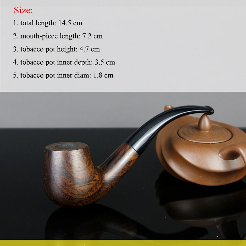 Badu Bg Лула от абаносово дърво от най висок клас 9 мм филтърна лула за тютюн ръчно изработена