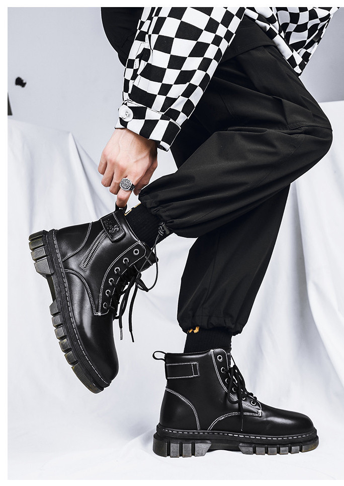 Badu.bg Зимни мъжки боти с връзки -еко кожа - Badu.bg